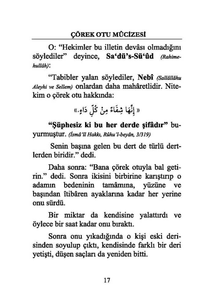 ÇÖREK OTU MÛCİZESİ VE ŞİFÂ DUÂLARI