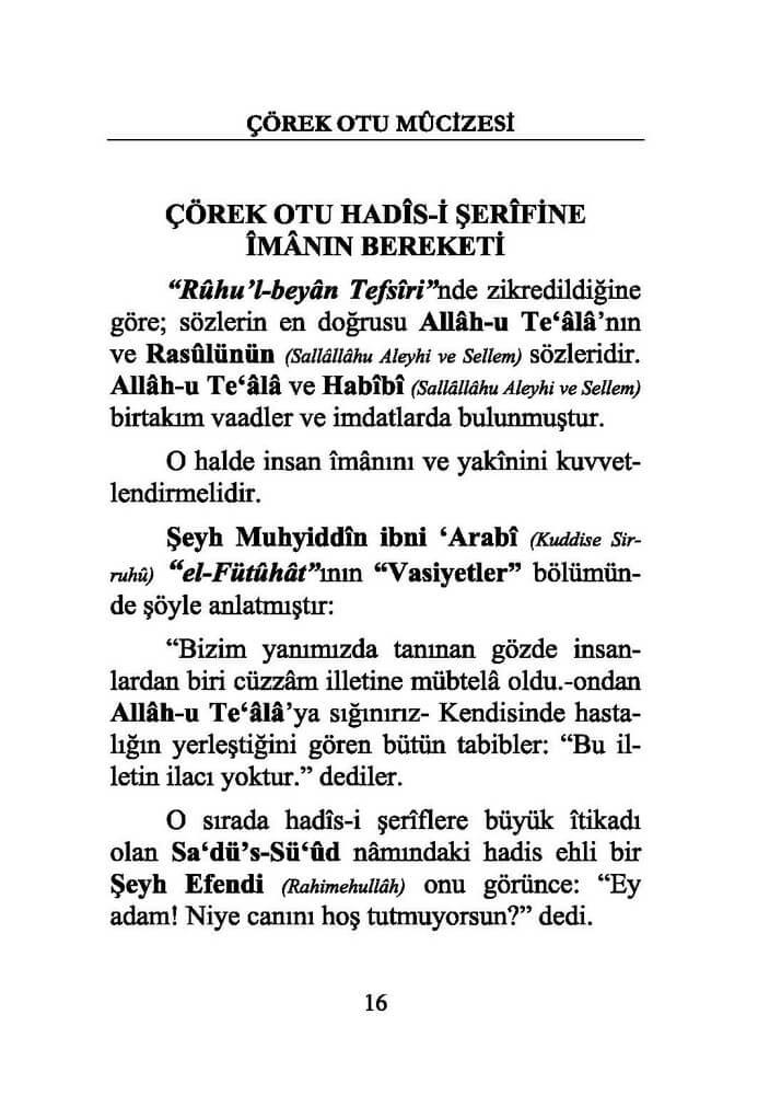 ÇÖREK OTU MÛCİZESİ VE ŞİFÂ DUÂLARI - Siraç Pazarlama